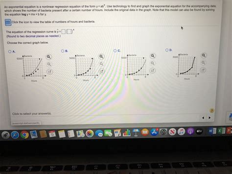 Answered An Exponential Equation Is A Nonlinear Regression Equation Of