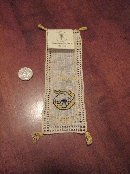 Ars Franciscana Assisi Cloth Needlework Bookmark Needlework Assisi