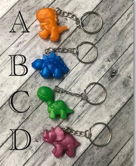 Tiny Diny Dinosaur Keychain Multiple Colors Available Etsy