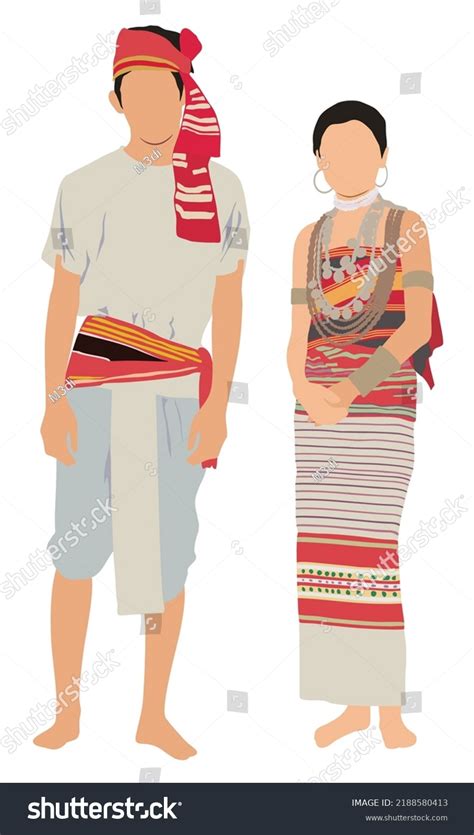 Tripuri Couple Traditional Costume Tripura India Stock Vector Royalty