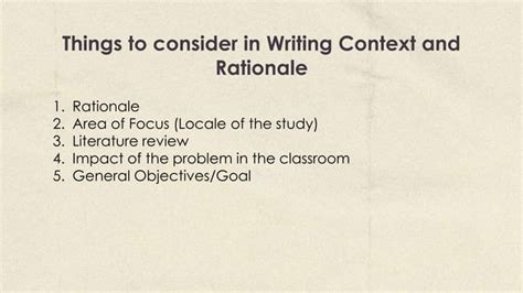 Writing Action Research Context And Rationale Pptx Augmented