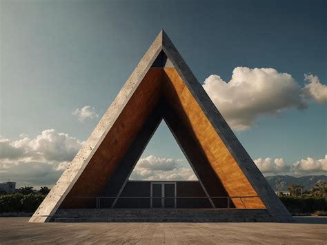A Building With A Triangle Shaped Roof That Says The Word On It
