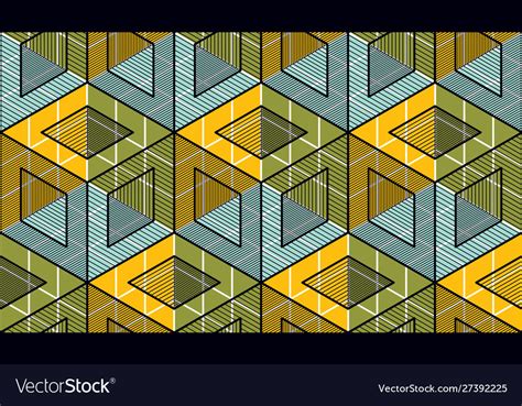 Geometric Cubes Abstract Seamless Pattern 3d Vector Image
