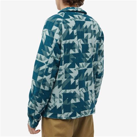 Columbia Mens Fast Trek™ Printed Half Zip Fleece In Night Wave Quilted