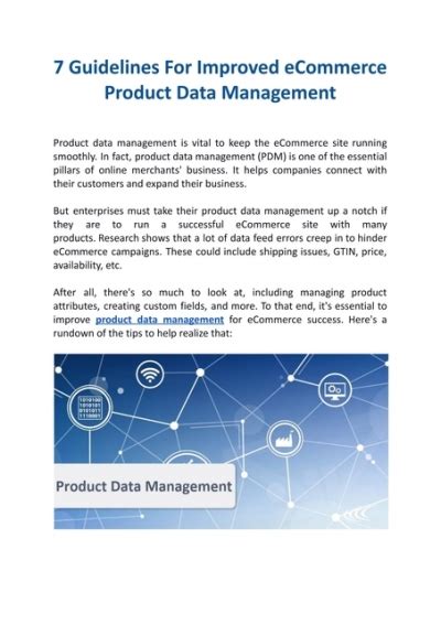 7 Guidelines For Improved Ecommerce Product Data Management