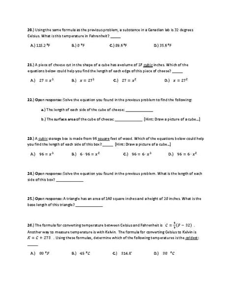 Solving Simple Equations Worksheet By Landscape Math Classroom Proven