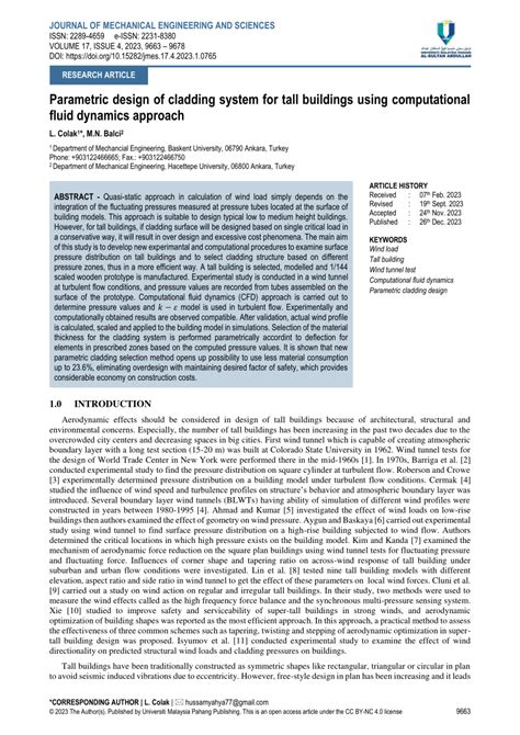 Pdf Parametric Design Of Cladding System For Tall Buildings Using Computational Fluid Dynamics