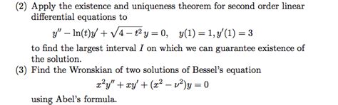 Solved 2 Apply The Existence And Uniqueness Theorem For