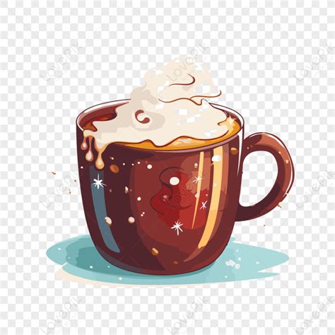 Christmas Coffee Mug Clipart Vector In The Style Of Loose And Fluid