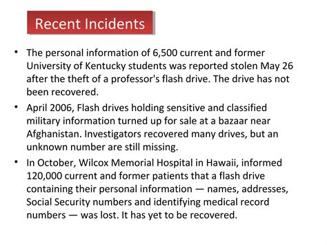 USB Flash Drive Security PPT Data Storage And Warehousing Computing