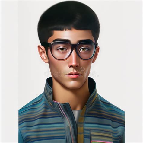 Animated Boy With Glasses Smiling Confidently In Modern Office Interior