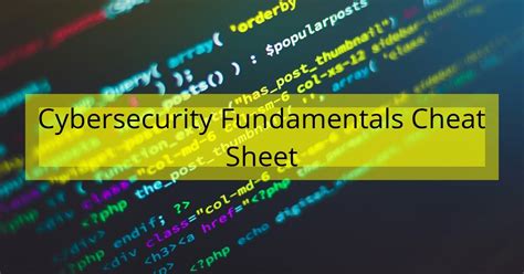 Cybersecurity Fundamentals Cheat Sheet Undercode Testing Undercode