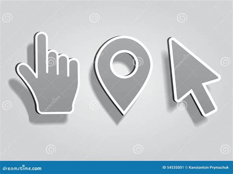 GPS Map Pointers On The Map Vector Illustration Big Red GPS Pointer