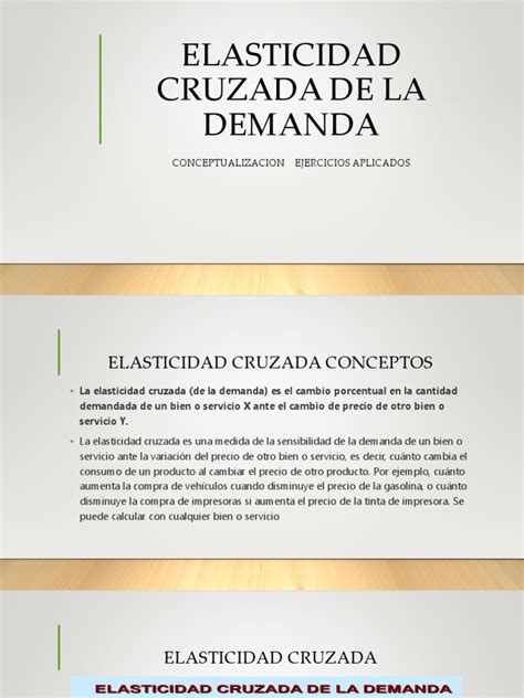Elasticidad Cruzada De La Demanda Pdf Elasticidad Economía Bienes