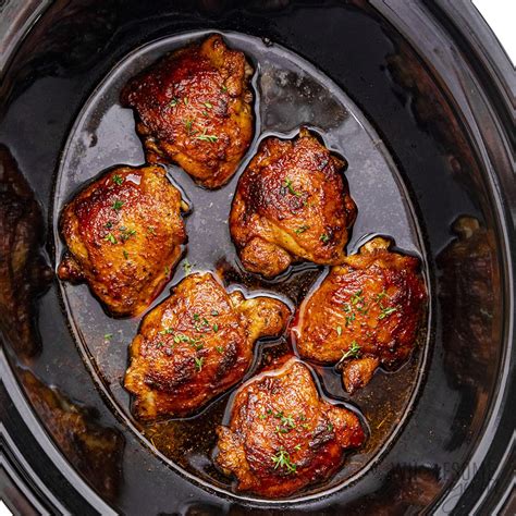 Crock Pot Chicken Thighs Honey Garlic Wholesome Yum