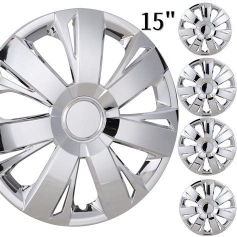 4 Pack15 Inch Universal Wheel Rim Cover Hubcaps Snap On Car Truck Fit