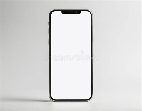 Modern Mobile Phone Mockup With Blank Screen Isolated On White