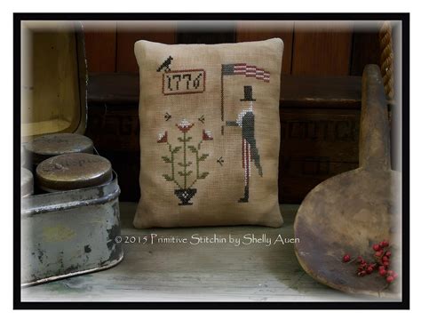 Cross Stitch Pdf Uncle Sam 1776 Pillow By Primitive Stitchin Etsy