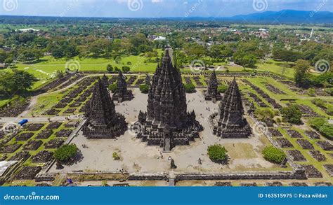 Aerial View Of World Heritage Prambanan Temple Stock Image Image Of