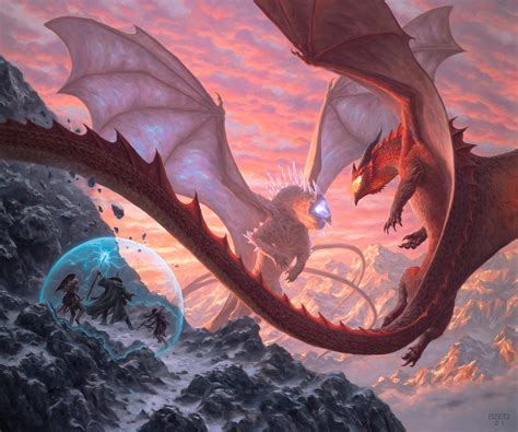 Chris Rahn Red Dragon Dandd Commentary English Commentary Highres Official Art Oil
