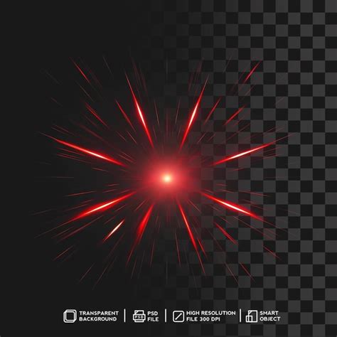 Premium Psd Dazzling Red Light Blast Brilliant Burst Effect On