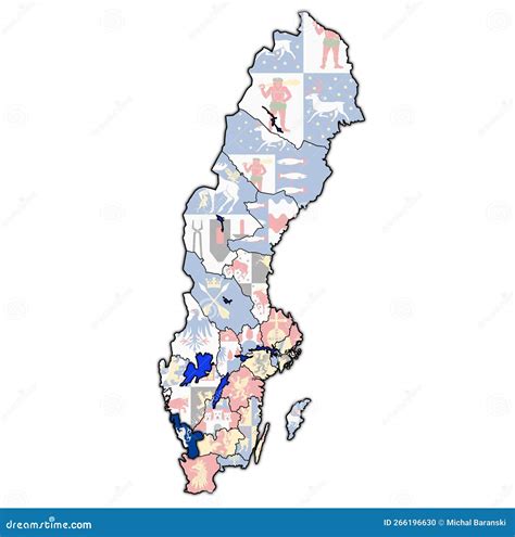 Halland On Map Of Swedish Counties Stock Illustration Illustration Of