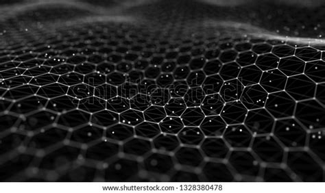 Big Data Visualization Futuristic Hexagon Background Stock Illustration