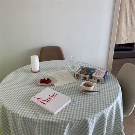 오롯이상점 6ccolor💙파스텔 체크패턴 테이블보 식탁보 위시버킷