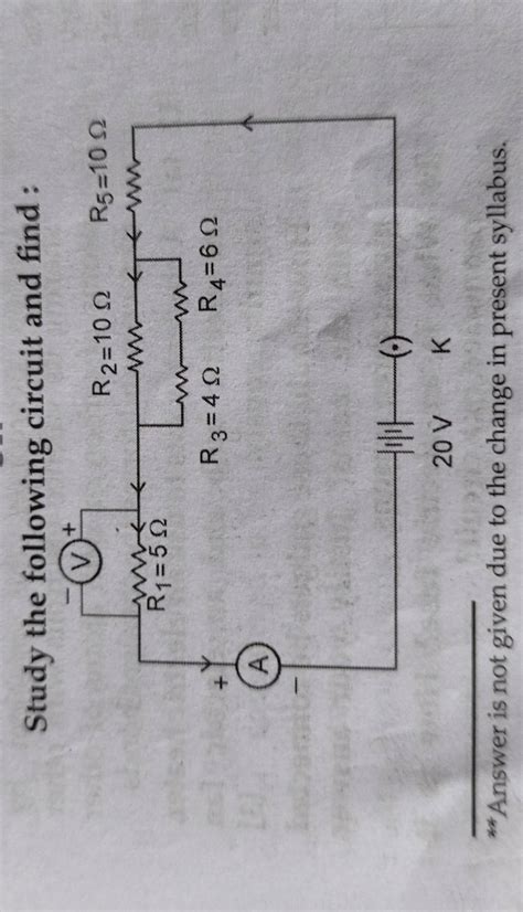 Study The Following Circuit And Find Answer Is Not Given Due To The Ch