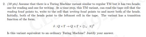 Solved Pts Assume That There Is A Turing Machine Chegg