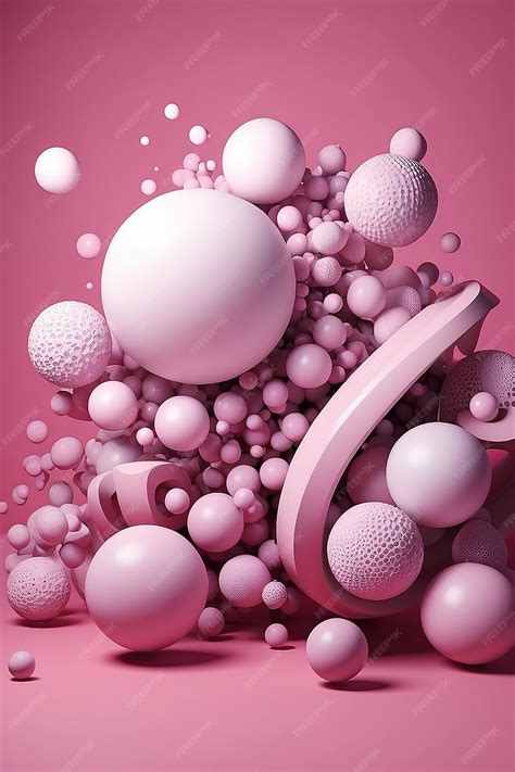 Premium Photo Three Dimensional Pattern Of Spheres Cones Rings Cubes