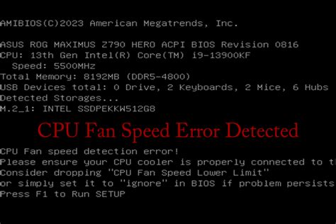 Cpu Fan Speed Error Detected 2 Simple Solutions