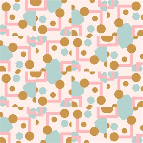 Premium Vector Abstract Messy Geometric Seamless Pattern With Different Shapes Colorful