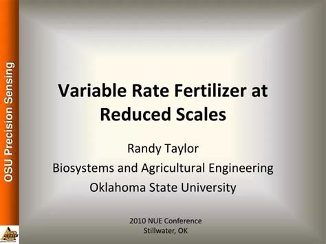 Ppt Variable Rate Fertilizer At Reduced Scales Powerpoint