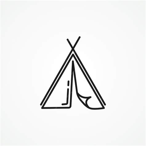 Premium Vector Camping Tent Line Icon Tent Line Icon