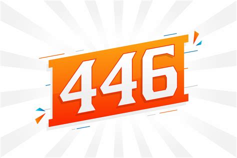 446 number vector font alphabet. Number 446 with decorative element ...