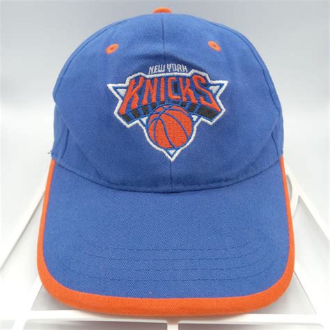 New York Knicks Vintage Nba Elevation Strapback Cap Hat Blue And Orange