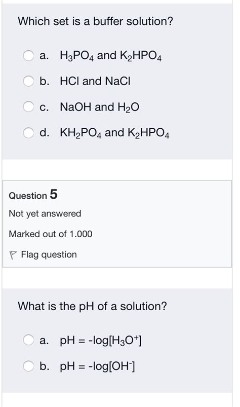 solved which set is a buffer solution a h3po4 and k2hpo4