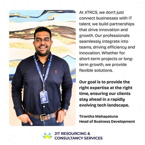 Jit Resourcing And Consultancy Services On Linkedin We Believe In