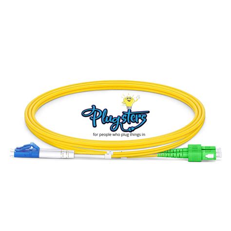 OS2 LC UPC To SC APC Duplex OFNR 2 0mm Fiber Patch Cable Plugsters