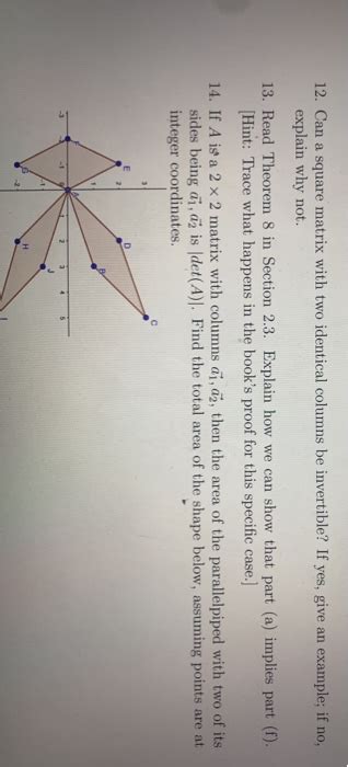 Solved 12 Can A Square Matrix With Two Identical Columns Be