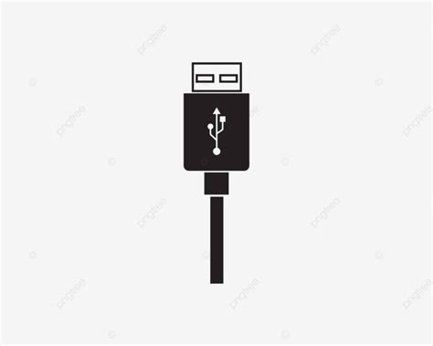 Usb Icon Vector Illustration Black Flat Cable Vector Black Flat Cable Png And Vector With