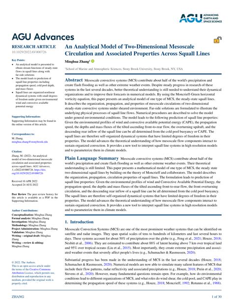 Pdf An Analytical Model Of Two‐dimensional Mesoscale Circulation And Associated Properties