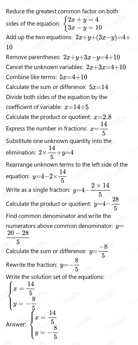 solved simutancous iineal 4 x 2 y 8 3 x y 10 [algebra]