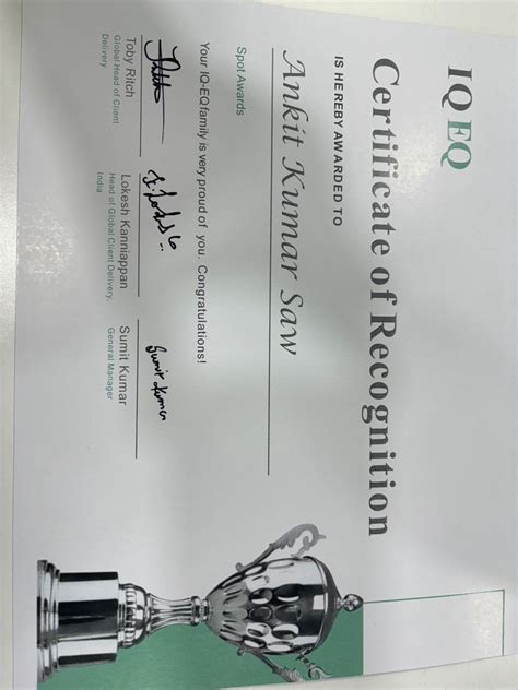 Ankit Saw On Linkedin Late Post I Am Thrilled To Share That Ive Received A Sport Award At