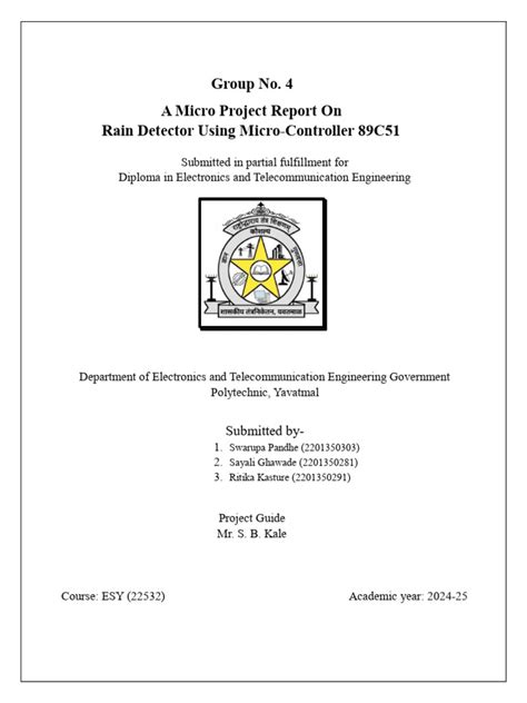 Esy Microproject Pdf Microcontroller Embedded System