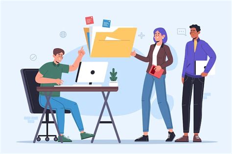 Premium Vector Man And Woman Assigning To A Team Flat Vector