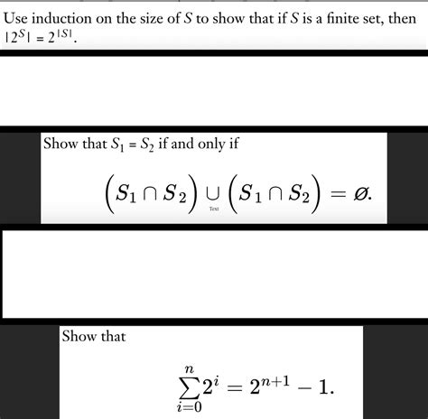Solved Use Induction On The Size Of S To Show That If S Is A