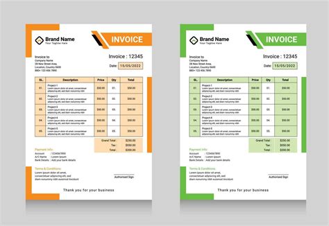 New Invoice Template Design 2023 20817763 Vector Art At Vecteezy